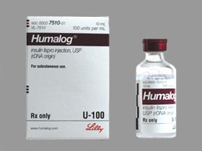 HUMALOG 100 UNITS/ML VIAL | COLORLESS ELI LILLY & CO. 0002751001